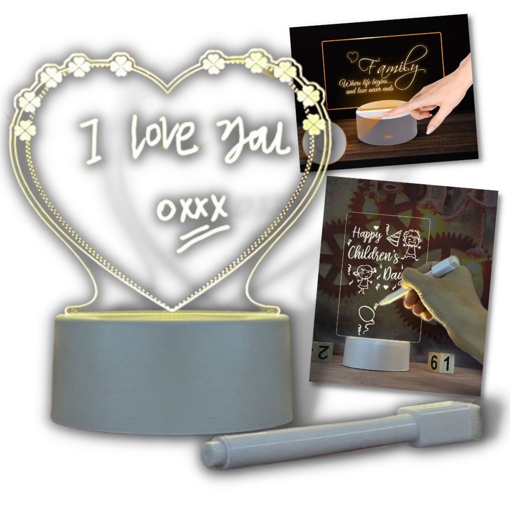 Tablero de notas LED acrílico - Tablero de notas con luz nocturna LED ...